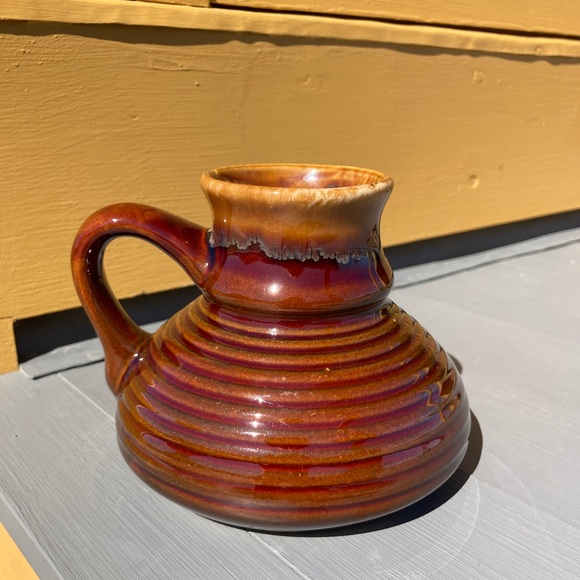 Dining | Vintage Caramel Brown Drip Glaze Pottery Travel Mug Beehive ...